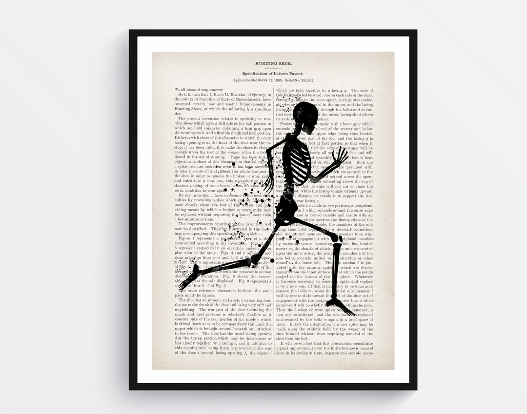 Running Art Human Kinetics Art Runner Skeleton Art Book Page Art ...