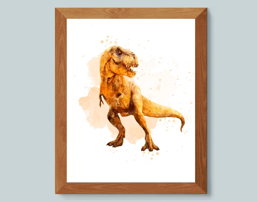 Dinosaur T-rex Dinosaur Poster Tyrannosaurus Art Boys Room Decor Fossil ...