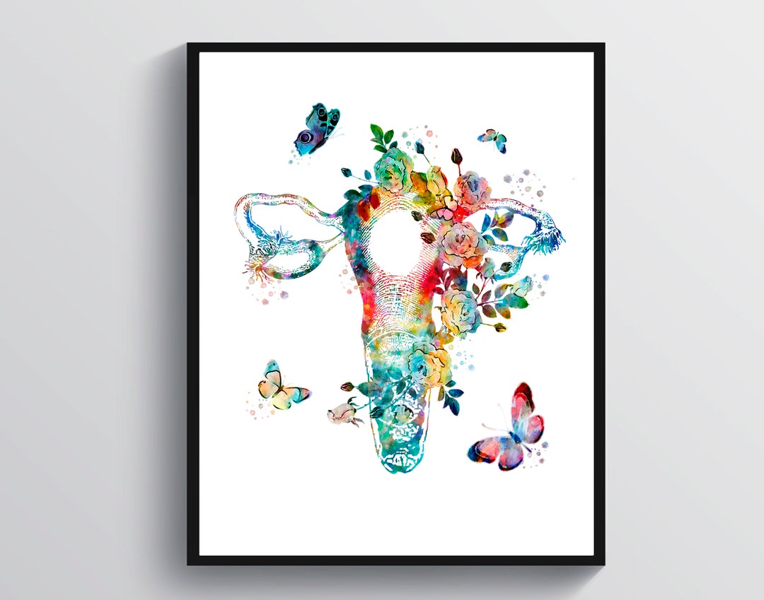 Female Uterus Artwork Female Anatomy Art Obgyn Art Medical Art Female ...