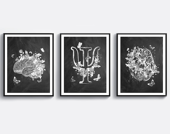 Brain Art Psychology Art Psi Symbol Art Psychologist Gift | Etsy