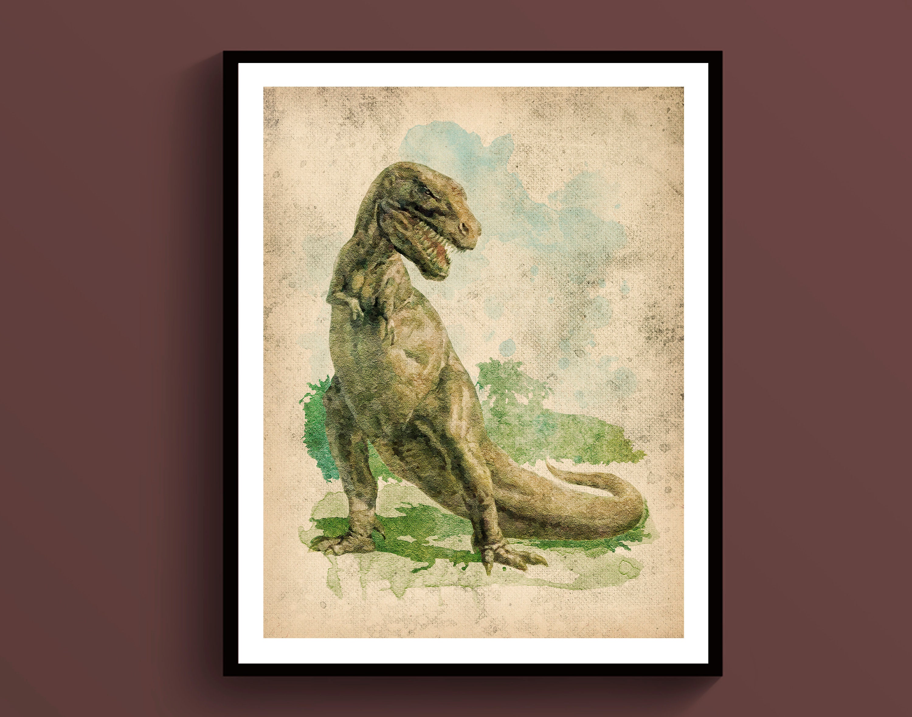 Extinct Dinosaur Vintage Poster T-rex Styracosaurus Tylosaurus | Etsy