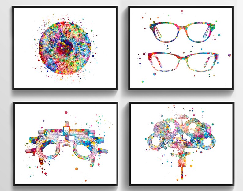 4 Optometry Art Medical Art Ophthalmologist Gift Watercolor - Etsy