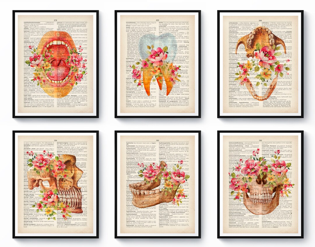 Set 6 Vintage Dental Anatomy Art Tooth Anatomy Print Medical Art Old ...