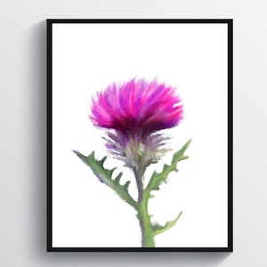 Thistle Print, Botanical Art, Plant Poster, Floral Decor, Modern Wall ...
