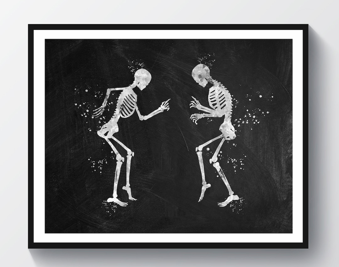 Human Skeleton Art Couple Skeletons Art Dancing Skeletons Artwork ...