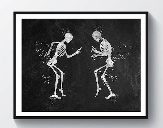 Human Skeleton Art Couple Skeletons Art Dancing Skeletons - Etsy