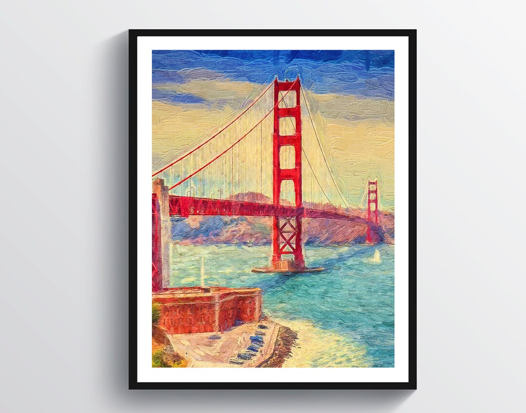 Golden Gate San Francisco Oil Painting Cityscape Art Landscape Art ...