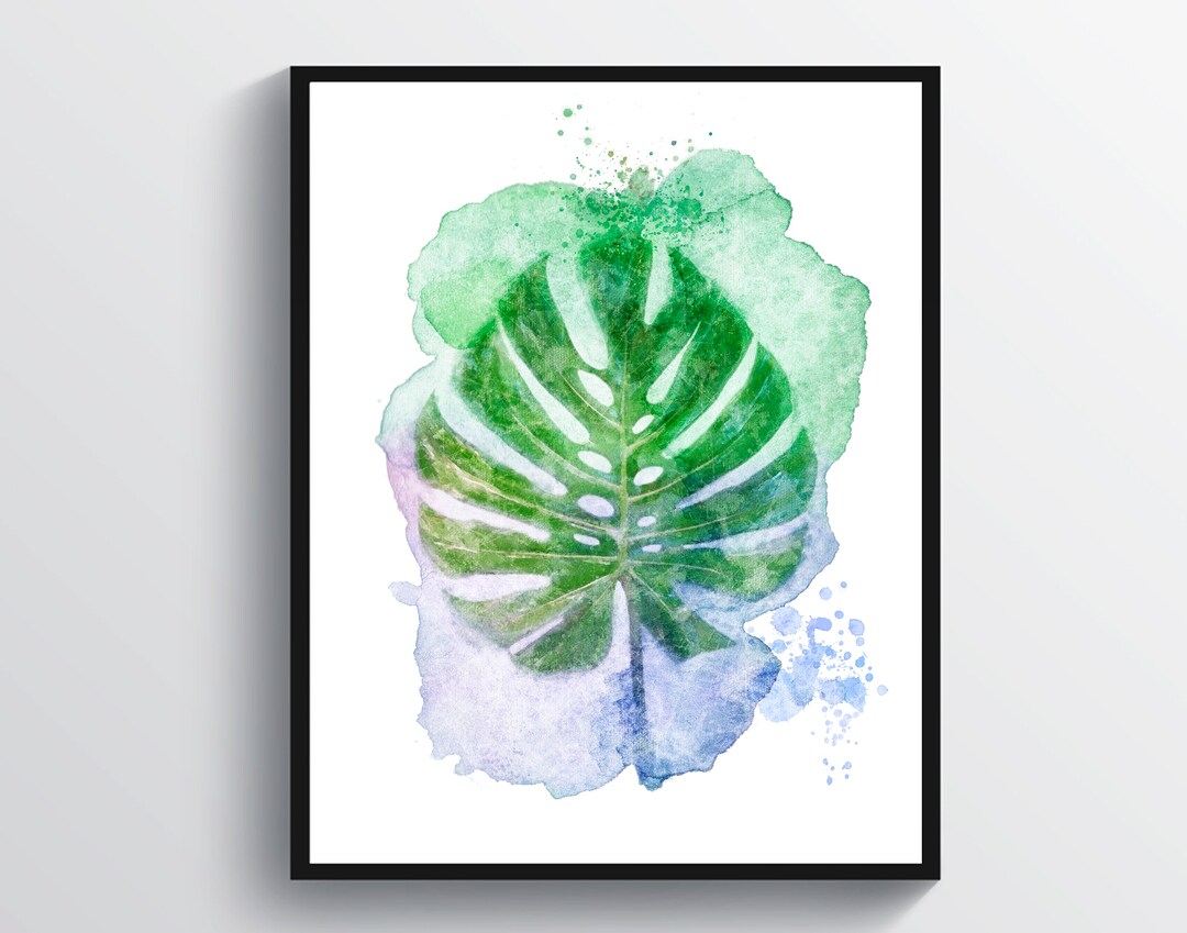 Monstera Watercolor Art Botanical Art Tropical Art Floral Decor Modern ...