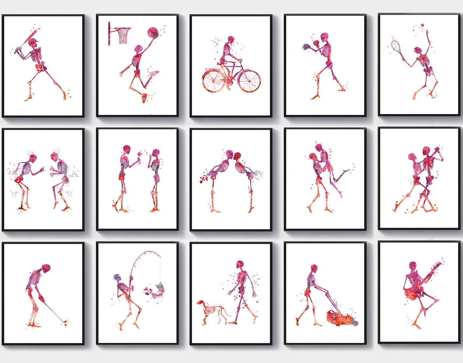 15 Moving Skeletons Art Physical Therapy Art Skeletal System Art ...