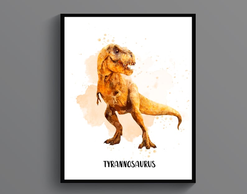 Dinosaur Types Posters Watercolor Dinosaur Art Kids Room Decor - Etsy