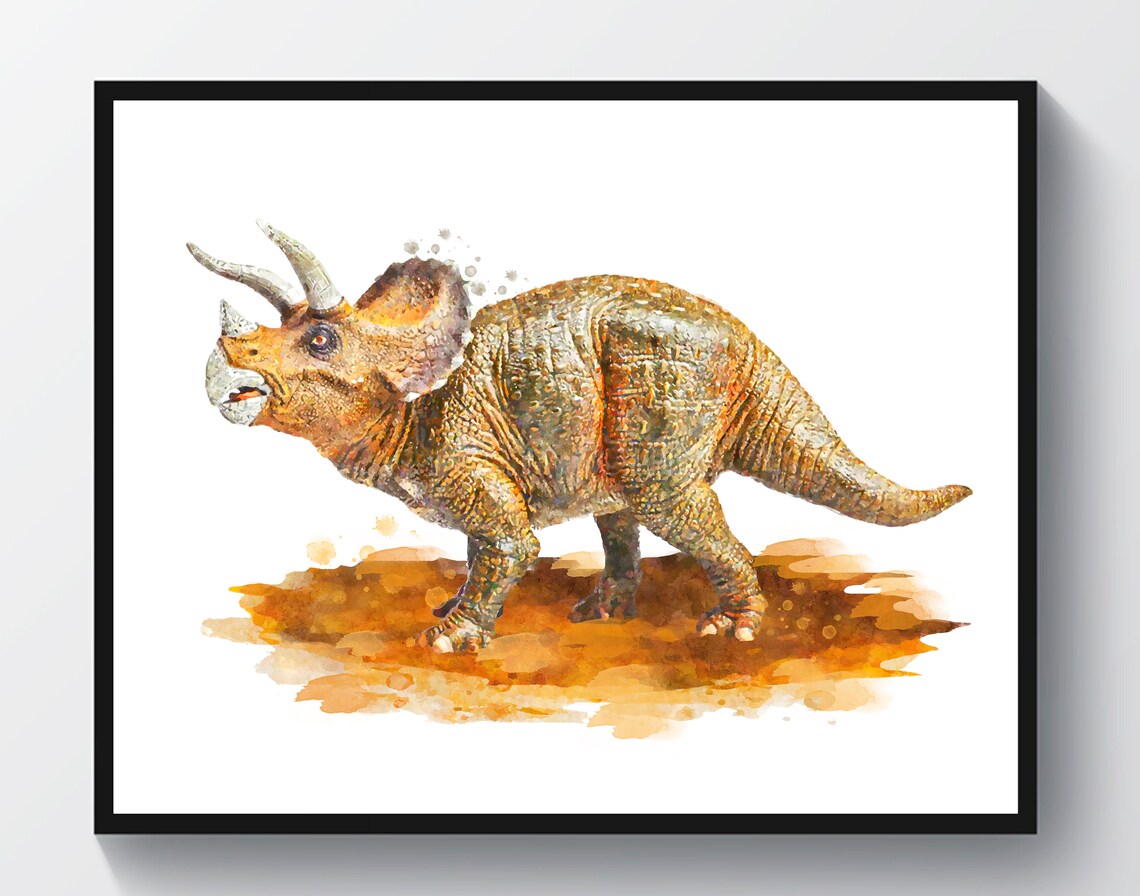 Watercolor Dinosaurs Print Set Jurassic World Poster T-rex | Etsy