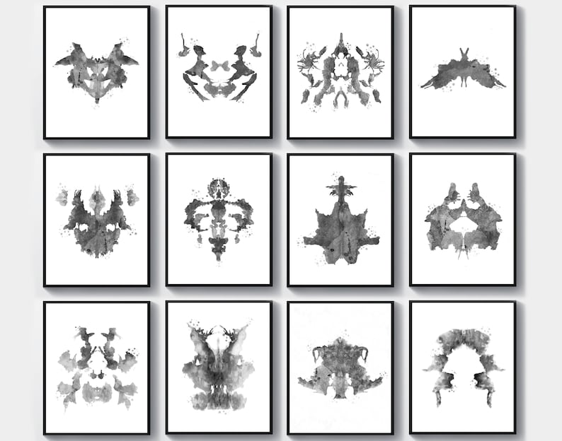12 Rorschach Test Posters Watercolor Rorschach Inkblots - Etsy