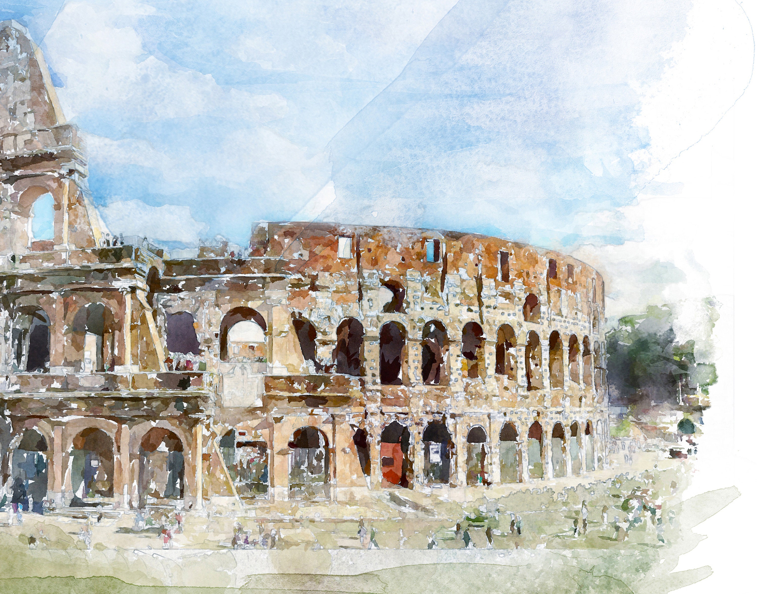 3 World Landmarks Art Posters Watercolor Monuments Art Architecture Art ...