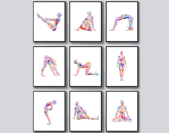 9 Female Exercising Workout Fitness Art Home Workout - Etsy