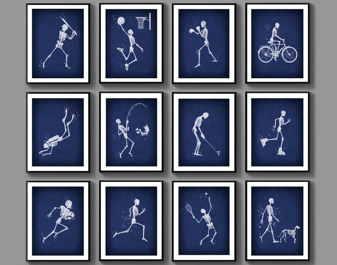 12 Human Skeleton Art Skeleton in Motion Poster Skeleton Wall Decor ...