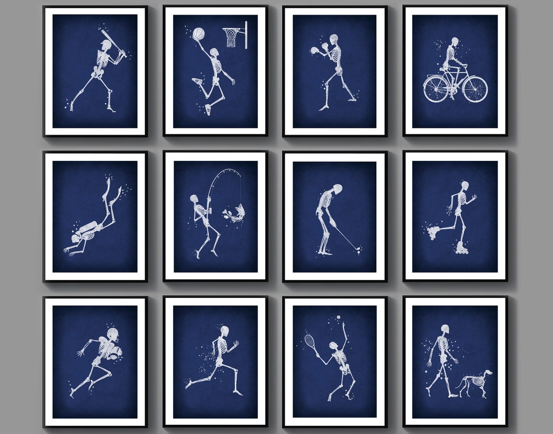 12 Human Skeleton Art Skeleton in Motion Poster Skeleton Wall - Etsy