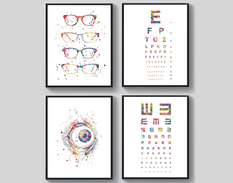4 Optician Gift Optometry Poster Ophthalmology Art Human Eye - Etsy