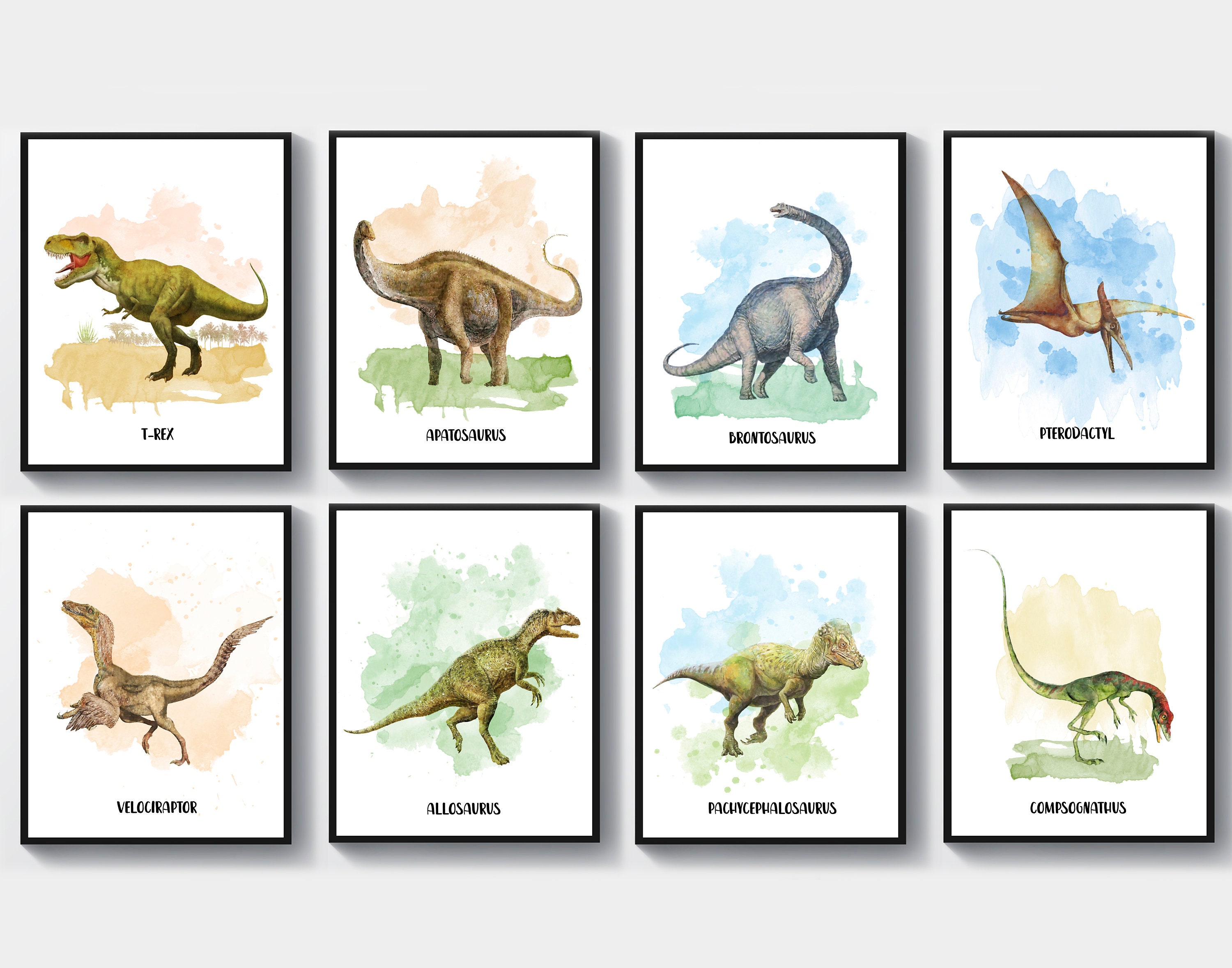 Art & Collectibles Digital Prints Prints Watercolor Dinosaur Art Prints ...