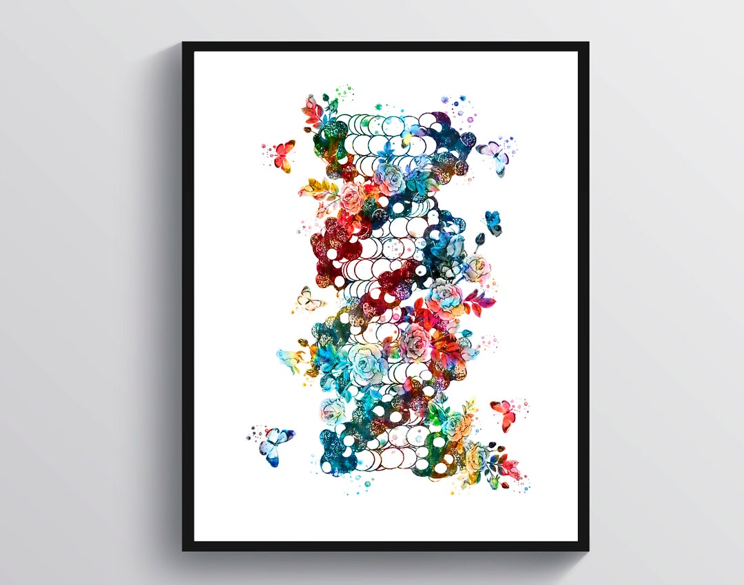 Watercolor Nucleic Acid Art DNA Art Genetic Code Art Gene Art ...