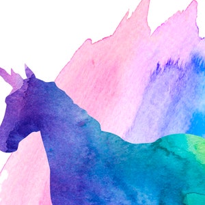 Watercolor Unicorn Art Rainbow Unicorn Art Kids Room Decor Nursery ...