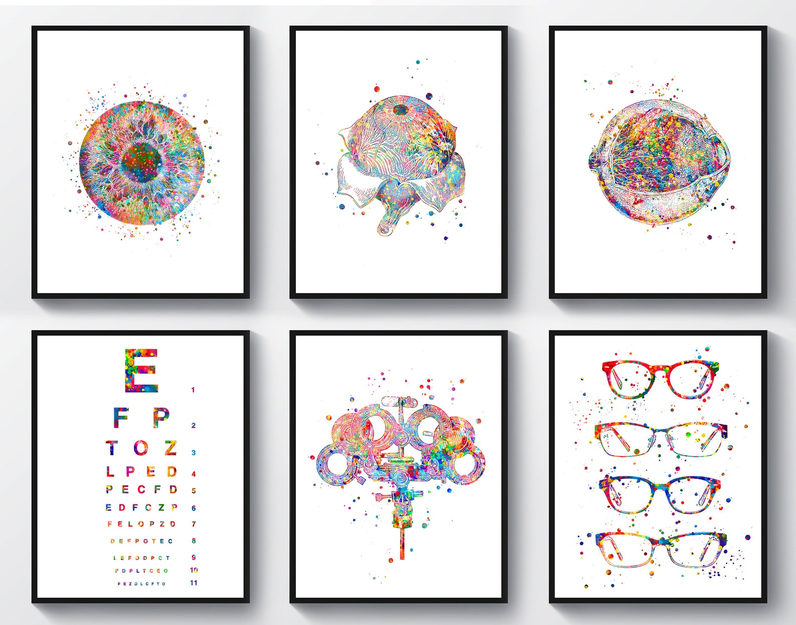 6 Optometry Art Optician Gift Ophthalmologist Gift Ophthalmic Clinic ...