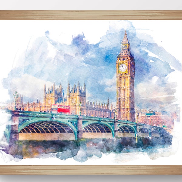 London Watercolor - Etsy