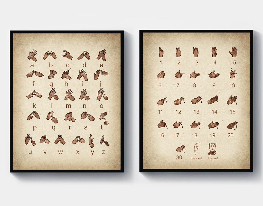 Auslan Art Auslan Alphabet Auslan Counting Fingerspelling Wall Decor ...