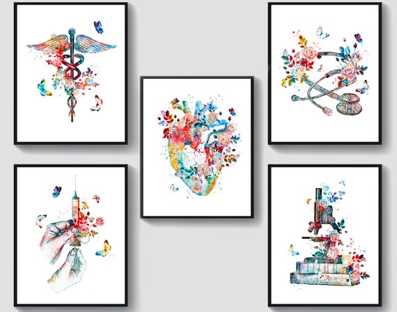 5 Nurse Art Gift Nursing Art Physical Therapist Gift - Etsy