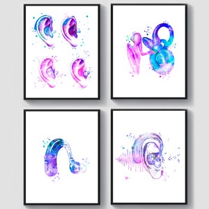 4 Hearing Aids Art Hearing Device Poster Audiologist Office - Etsy
