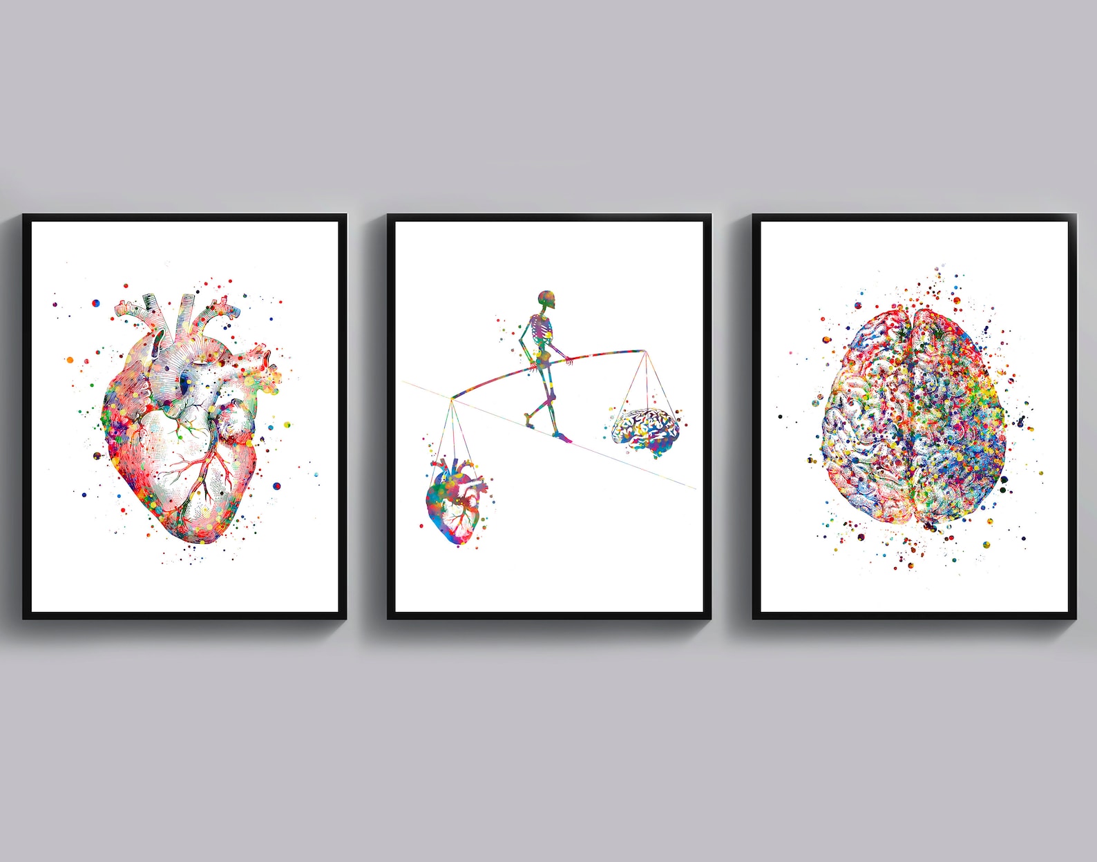 Heart and Brain Anatomy Art Balance Your Life Surreal Drawing - Etsy
