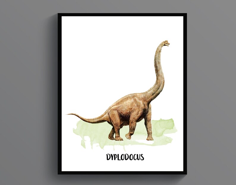 Dinosaur Types Posters Watercolor Dinosaur Art Kids Room Decor - Etsy