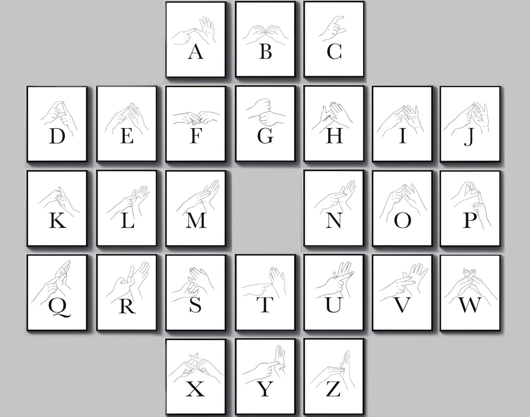 Auslan Alphabet Poster Set 26 Australian Sigh Language Alphabet Art ...