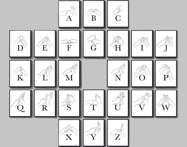 Auslan Alphabet Poster Set 26 Australian Sigh Language - Etsy