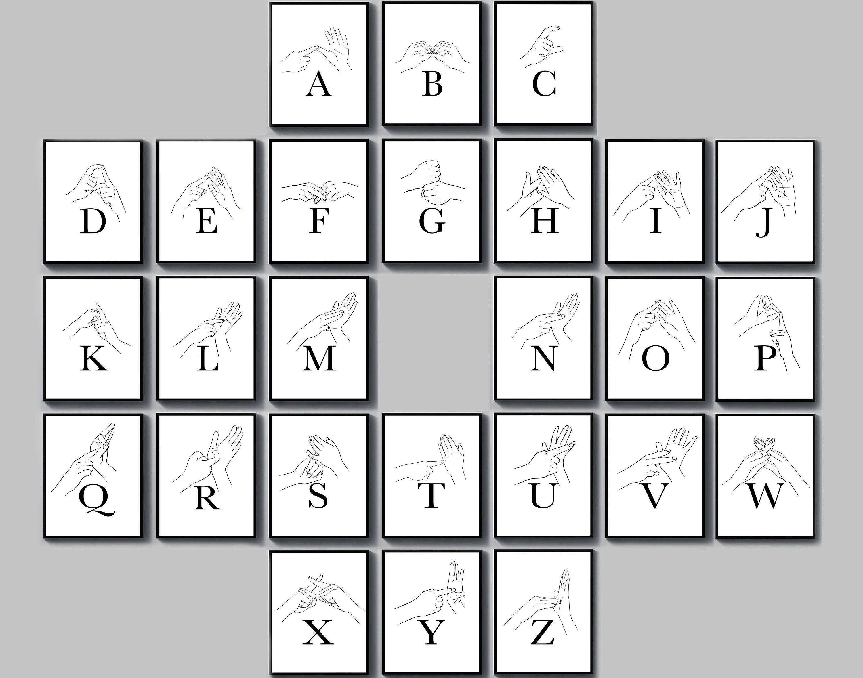 Auslan Alphabet Poster Set 26 Australian Sigh Language - Etsy