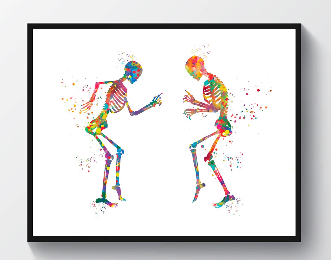 Dancing Skeletons Art Rock-n-roll Print Dance Poster Anatomy Art ...