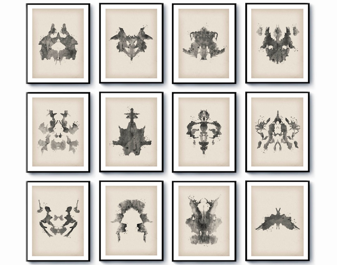 Set 12 Rorschach Test Posters, Rorschach Inkblots, Medical Art ...