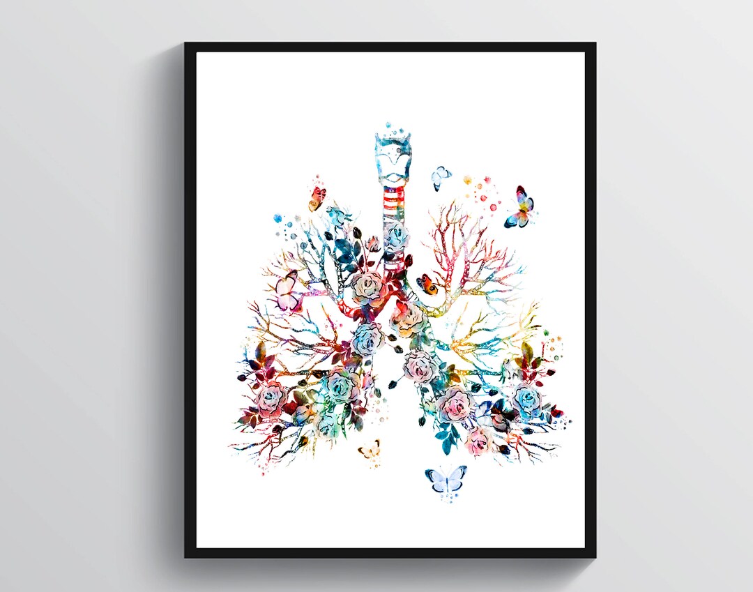 Watercolor Bronchi Art Medical Art Anatomy Art Bronchial Tree Print ...