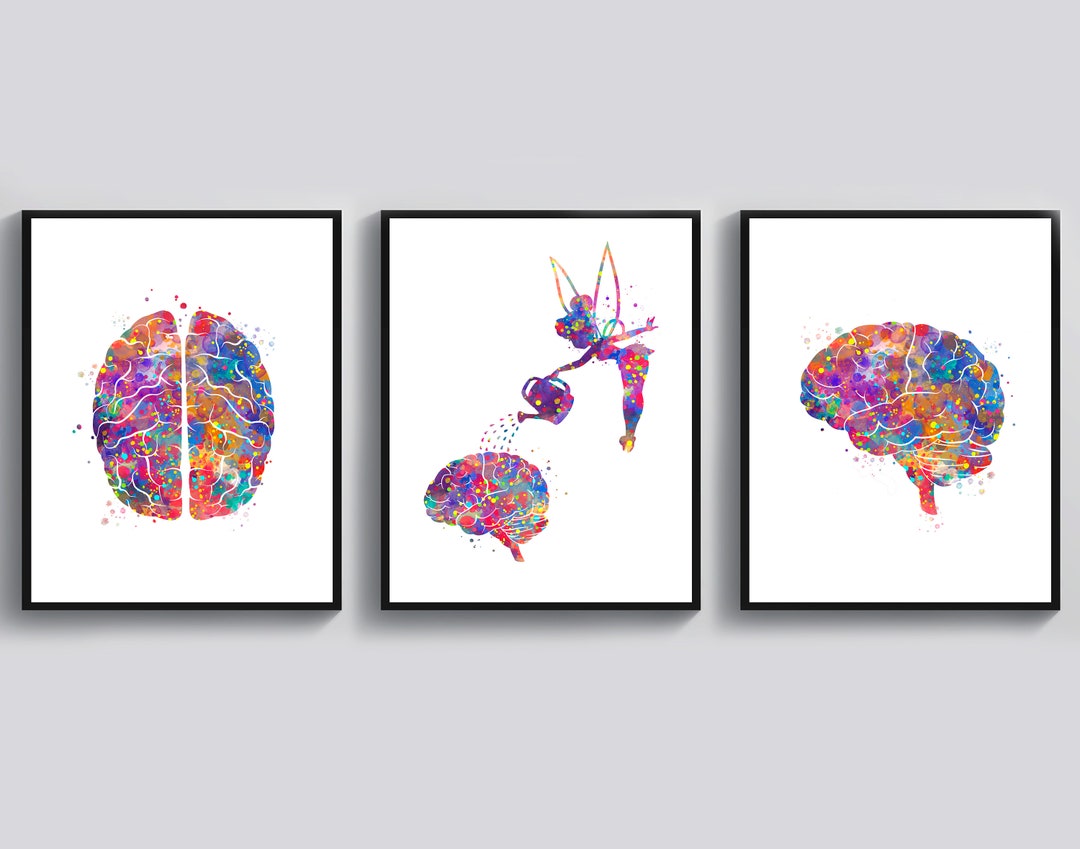 Neurology Art Brain Watercolor Art Medical Art Neurologist Gift ...