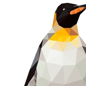Geometric Penguin Art, Low Poly Animals, Polygonal Decor, Antarctica ...