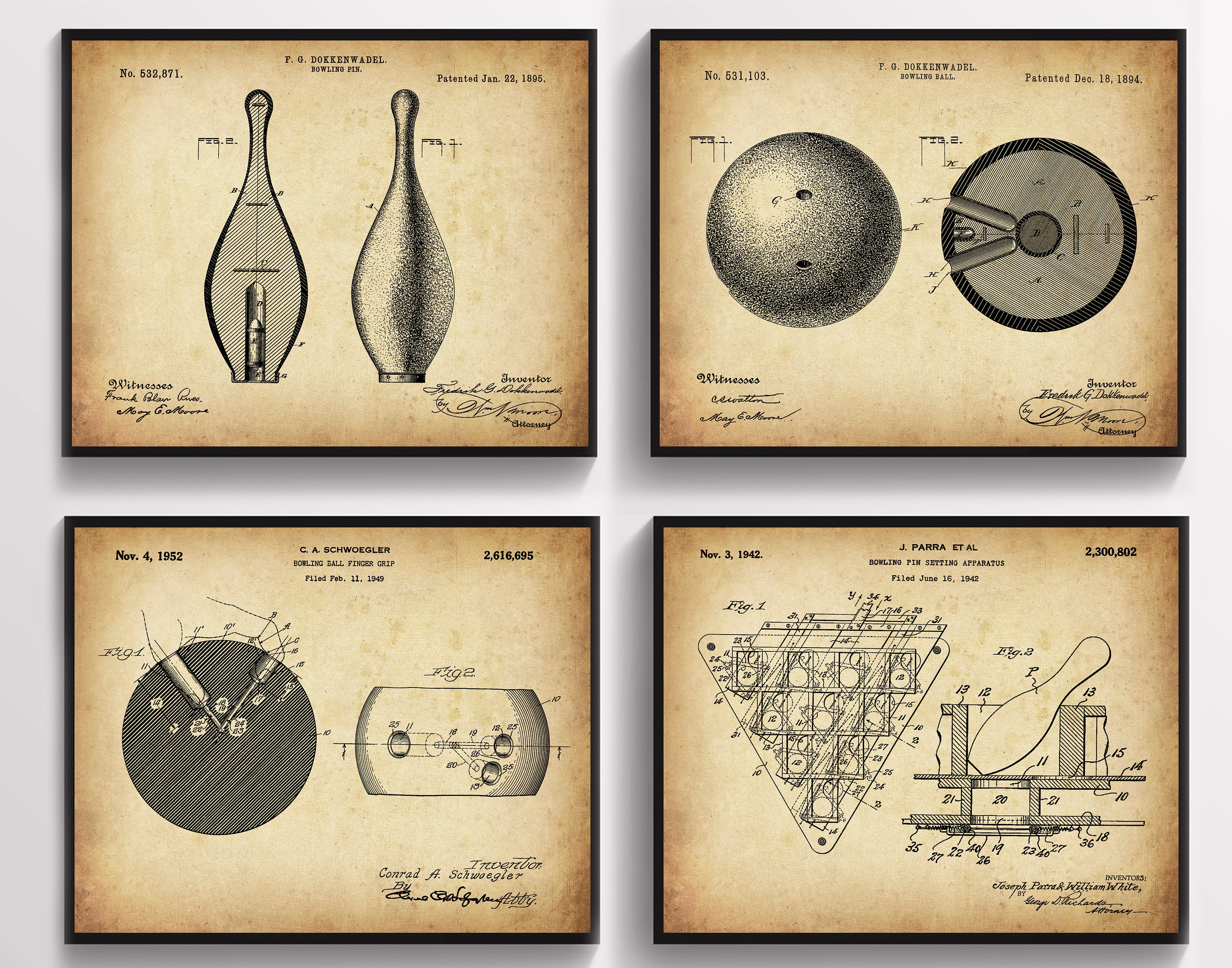 4 Bowling Patent Art, Bowling Ball Patent, Bowling Pin Patent, Bowling ...