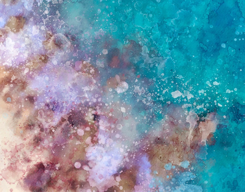 Ocean Waves Watercolor Art Abstract Water Texture Decor Large - Etsy