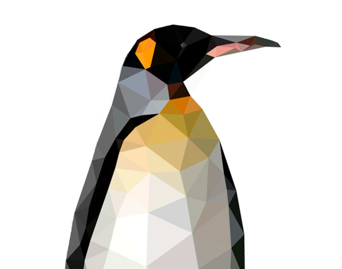 Geometric Penguin Art, Low Poly Animals, Polygonal Decor, Antarctica ...