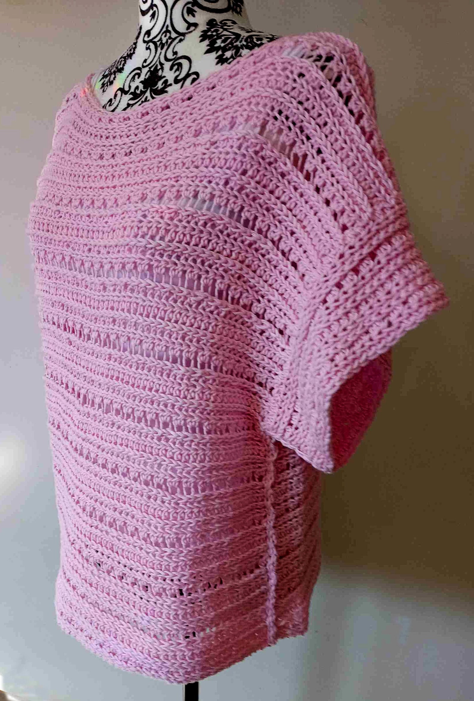 CHAINED TEE Crochet Pattern, Boxy Cropped Tee, Swimwear Cover Up, Sizes ...