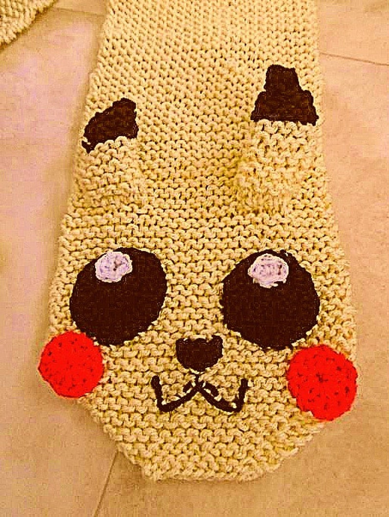 Pikachu Scarf Knit Pattern, Neckwarmer, Childrens Scarf, Garter Stitch ...