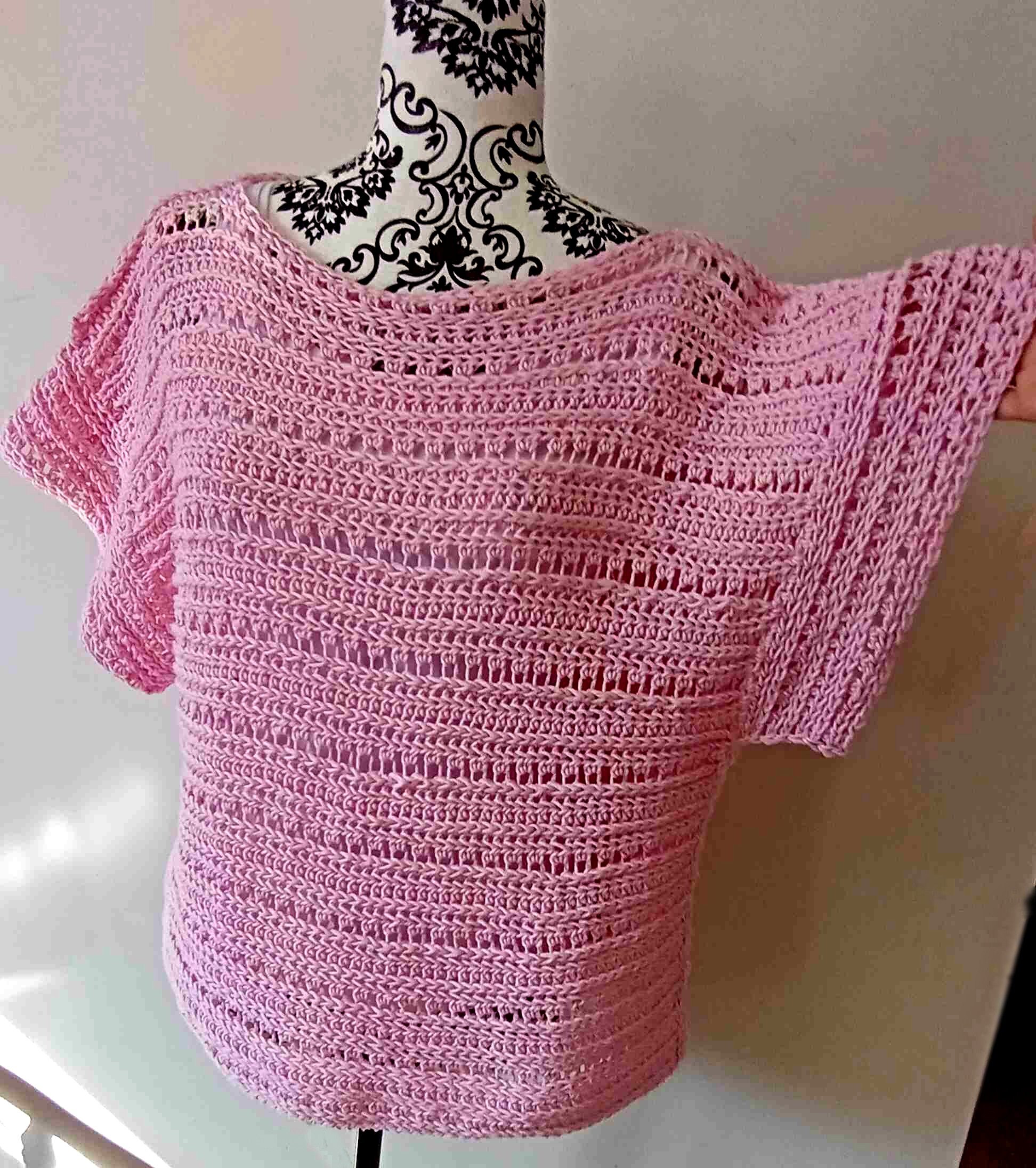 CHAINED TEE Crochet Pattern, Boxy Cropped Tee, Swimwear Cover Up, Sizes ...