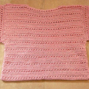 CHAINED TEE Crochet Pattern, Boxy Cropped Tee, Swimwear Cover Up, Sizes ...