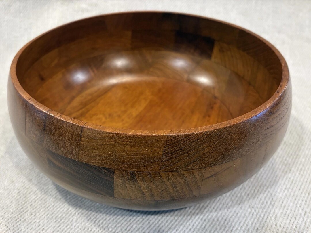 Vintage ESA Denmark MCM Teak Wood Bowl Salad Bowl - Etsy