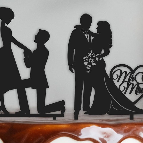 Drawing & Illustration Digital Topper Vector Bride And Groom DXF Laser ...