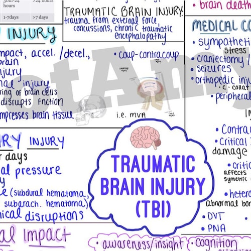 TBI One-page Reference Sheet / Concept Map - Etsy