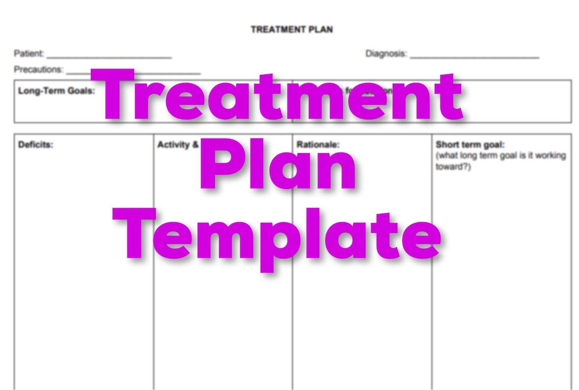 Daily Treatment Plan Template - Rehab Based - Etsy
